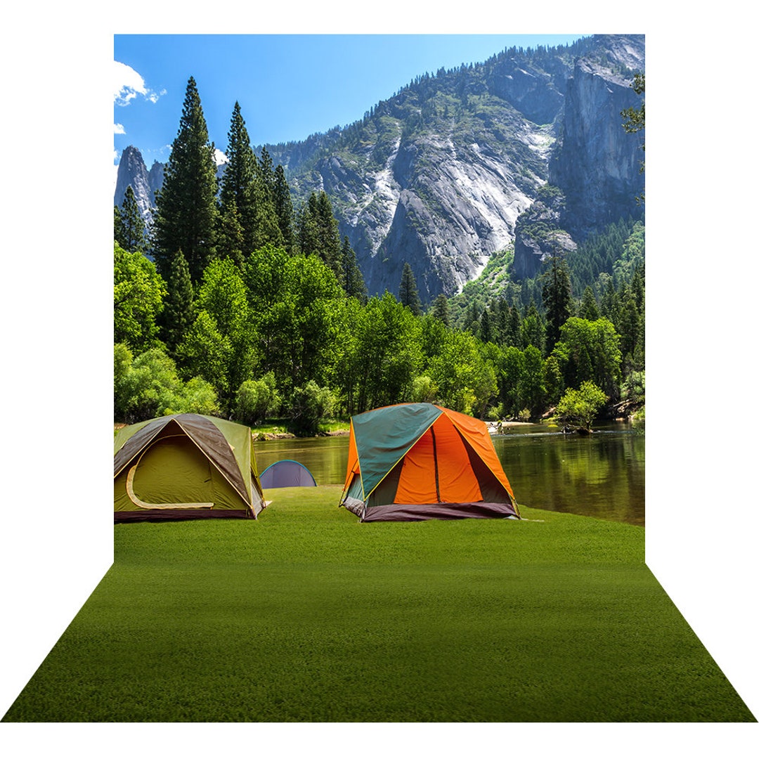 Camping in the Rockies Backdrop Backpacking Camping - Etsy