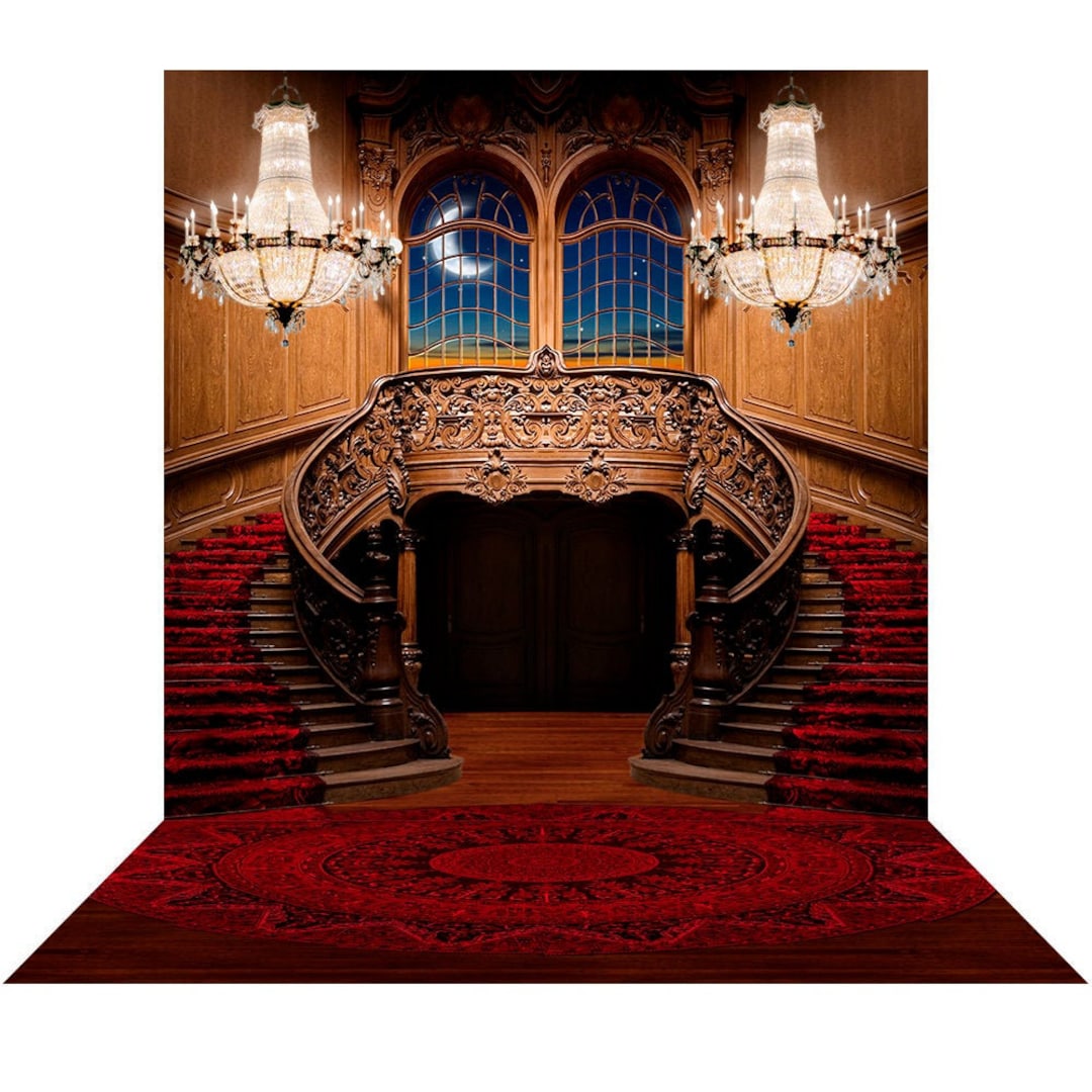 Grand Double Staircase Backdrop, Interior Backdrop, Prom Dance Party ...