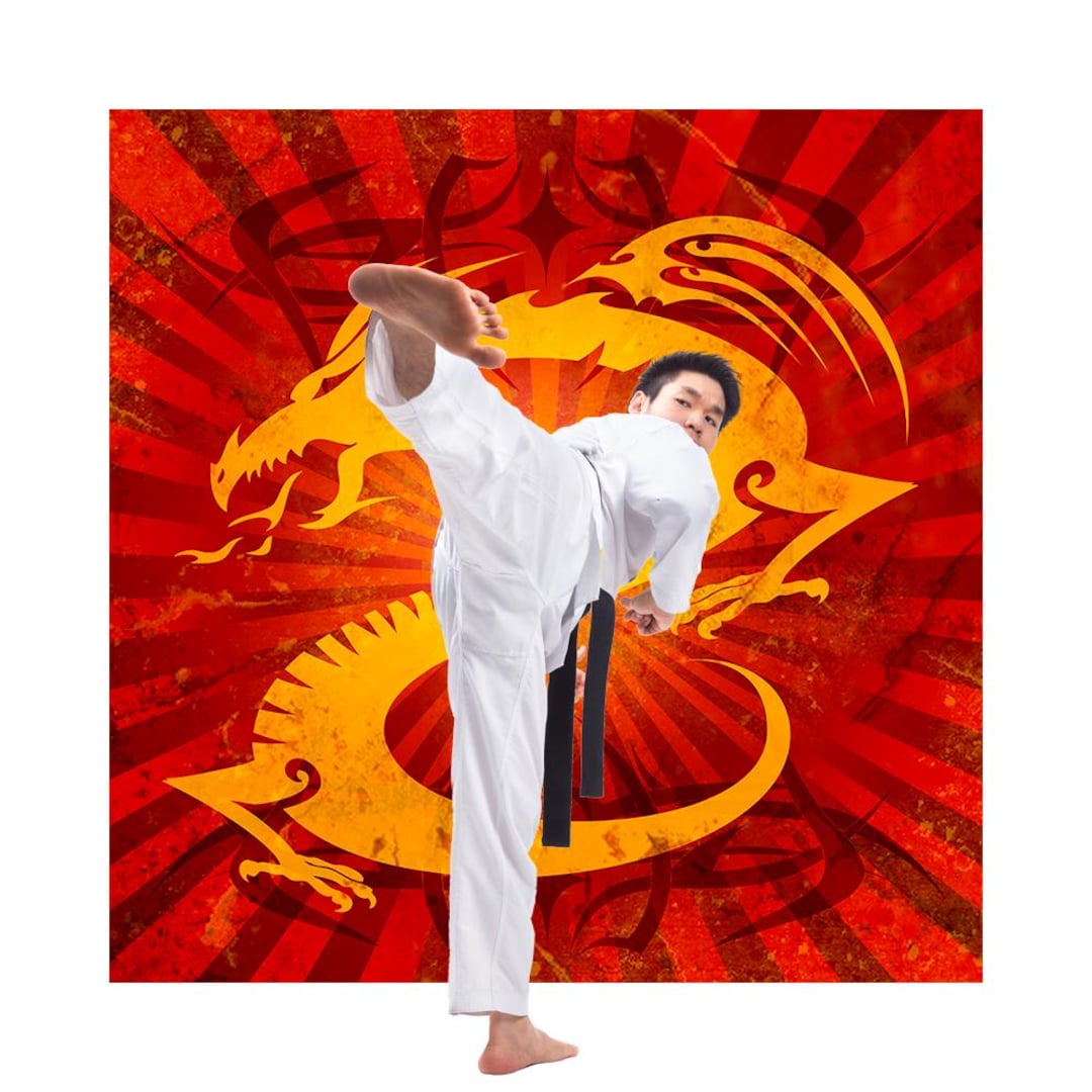 Red Dragon Martial Arts Backdrop: Personalized Karate Academy Photo ...
