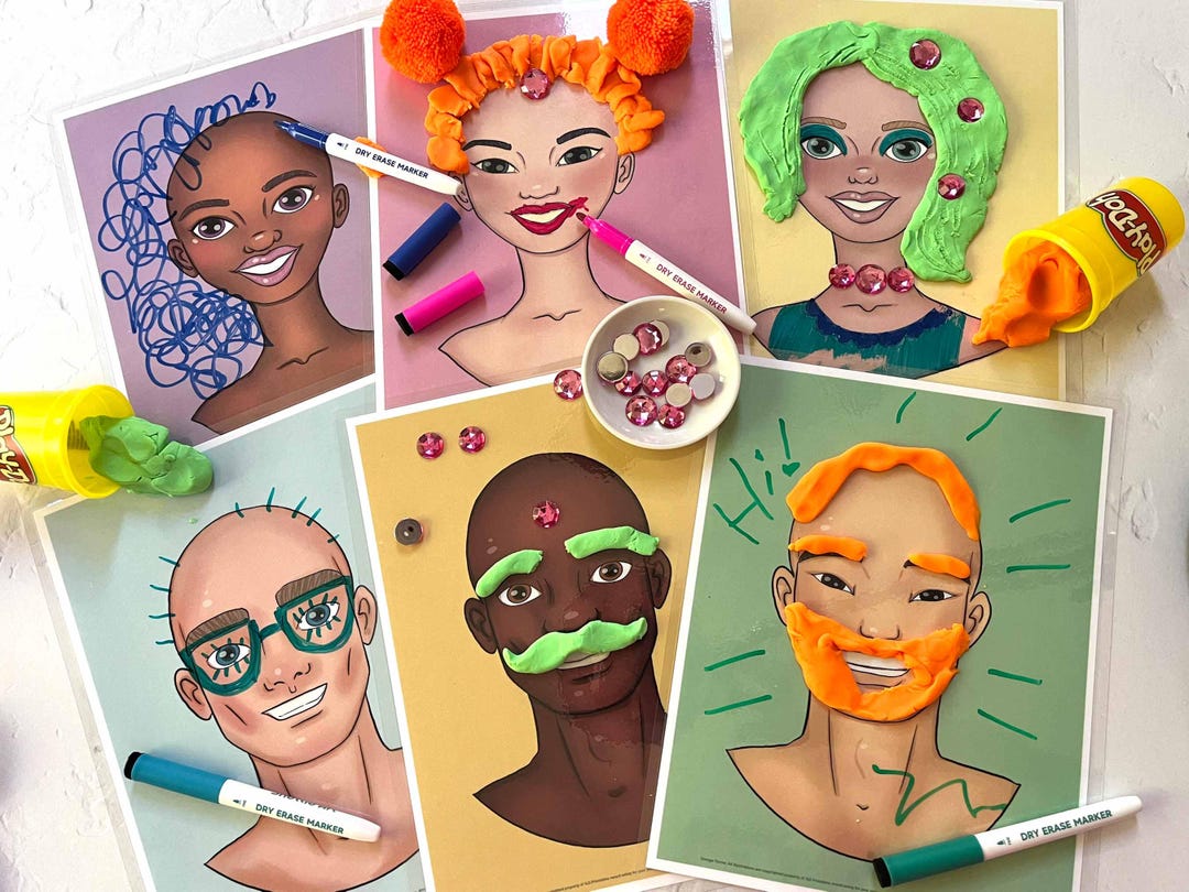 Faces Printable Play Dough Sensory Mats Quiet Book, Fine Motor ...