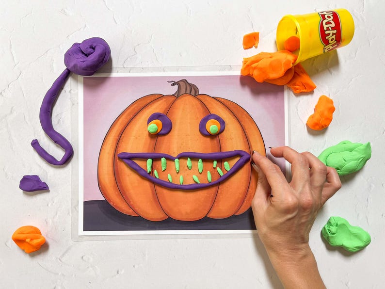 Pumpkin Playdough Mats, Fall Activity Printable (digital Download) - Etsy