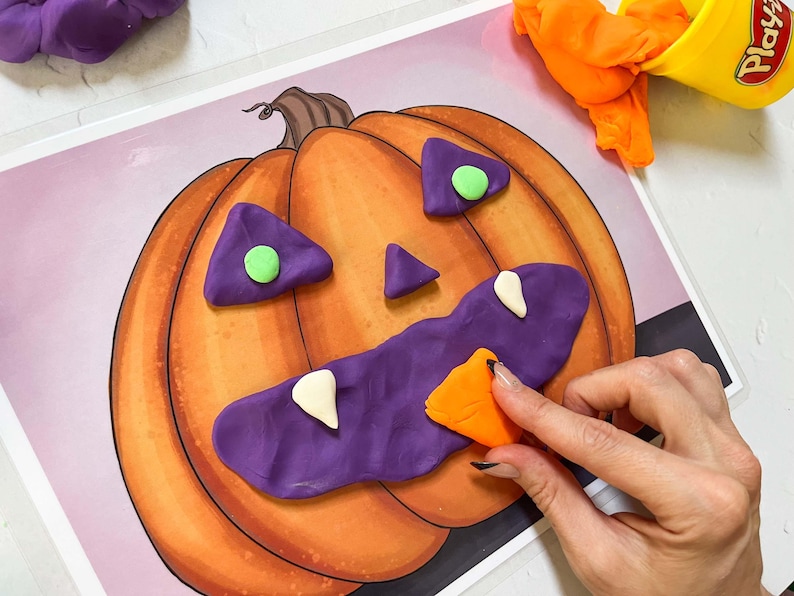 Pumpkin Playdough Mats, Fall Activity Printable (digital Download) - Etsy