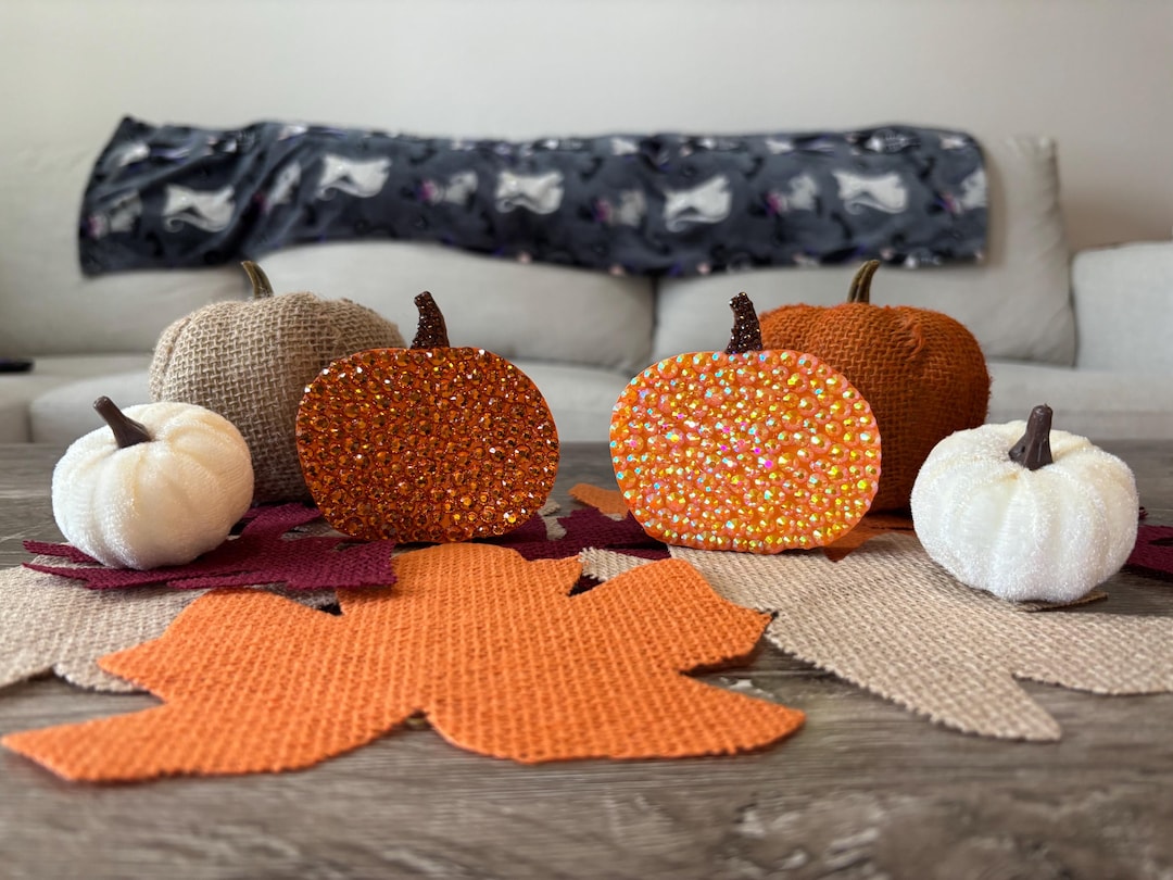 Rhinestone Pumpkin Decoration – Handmade Sparkly Fall Table Décor - Etsy