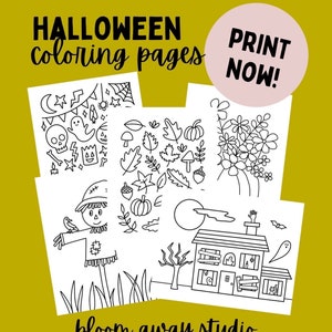 Printable Halloween Coloring Activity Pages / Kids Coloring / Digital ...