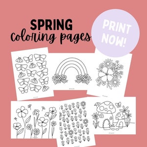 Flower and Butterfly Printable Coloring Activity Pages / Easter Spring ...