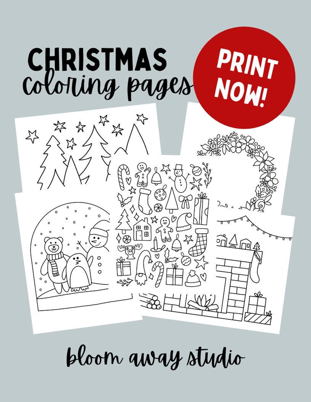 Printable Christmas Coloring Activity Pages / Kids Coloring Sheets ...