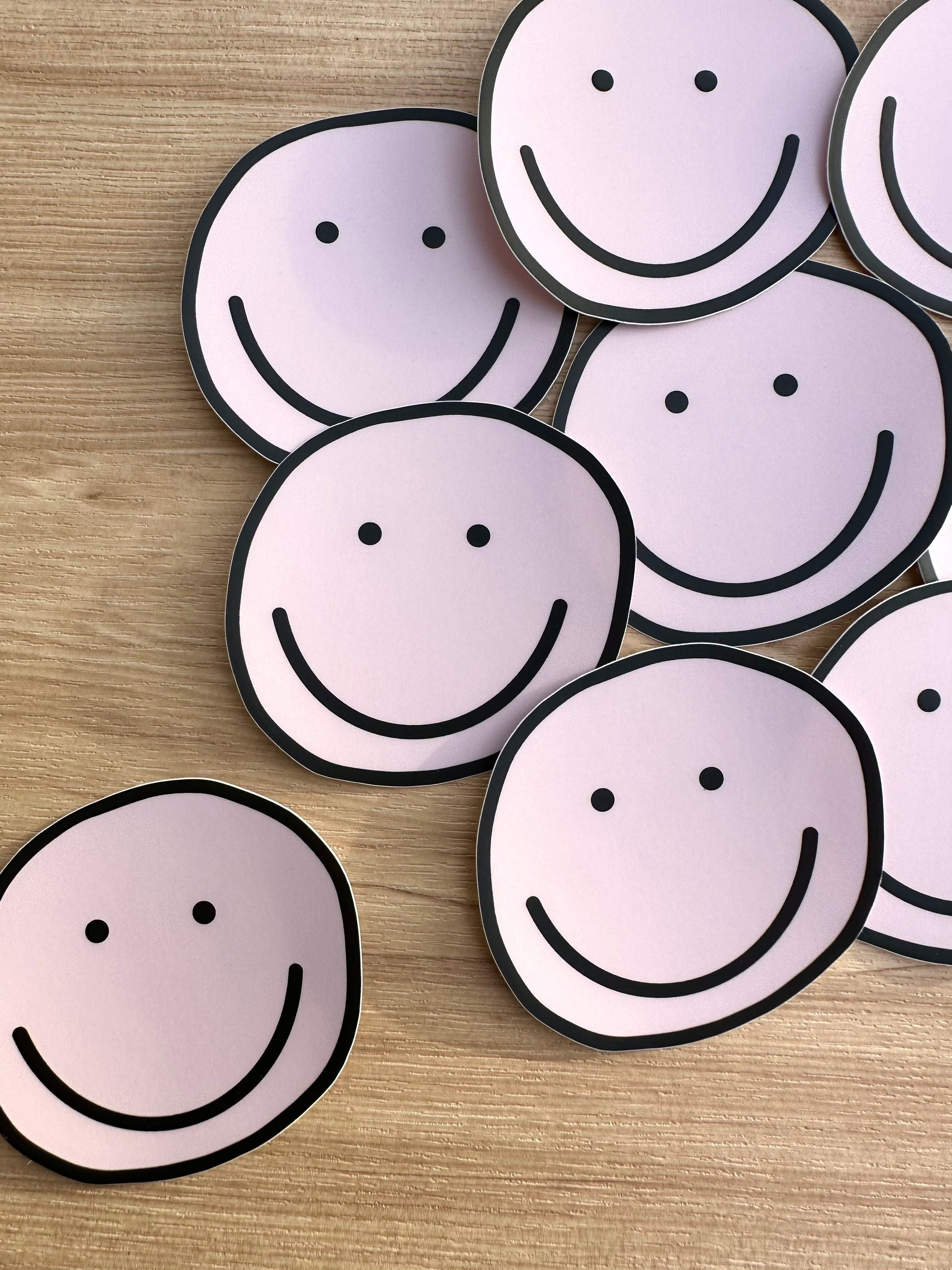 Smiley Face Sticker / Wonky Happy Face Sticker / Waterproof Water ...