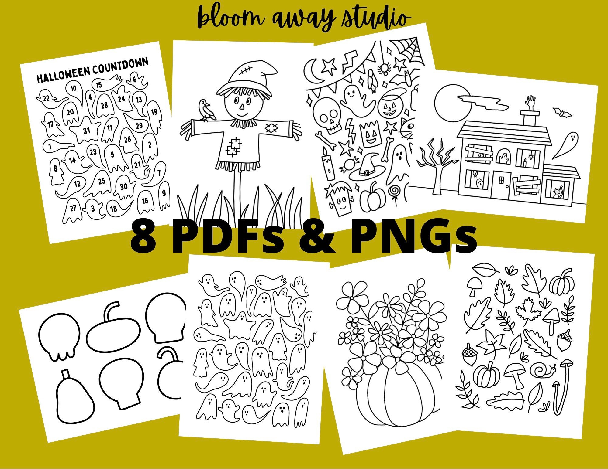 Printable Halloween Coloring Activity Pages / Kids Coloring / Digital ...