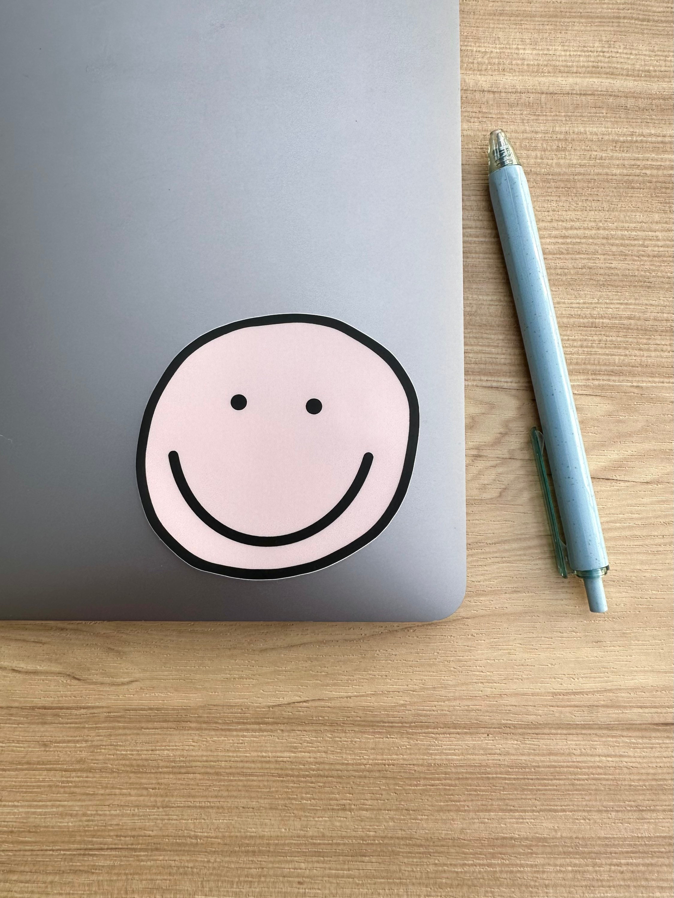 Smiley Face Sticker / Wonky Happy Face Sticker / Waterproof Water ...