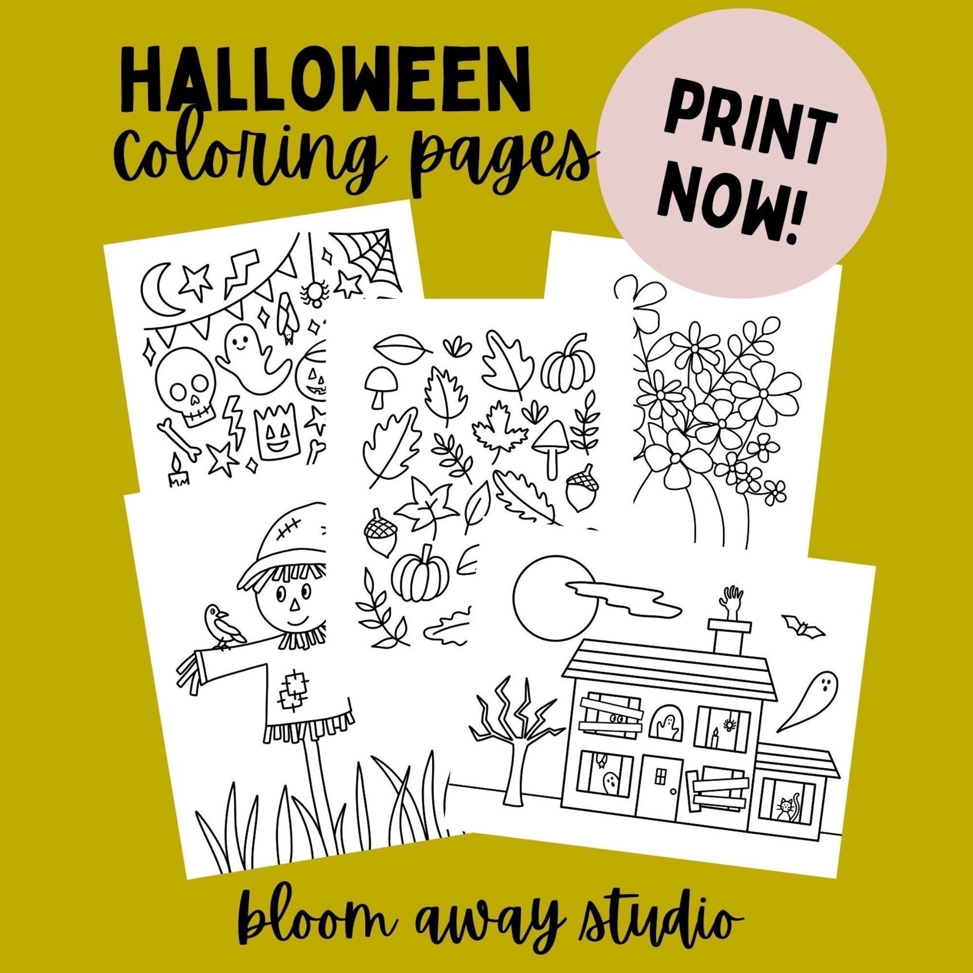 Printable Halloween Coloring Activity Pages / Kids Coloring / Digital ...
