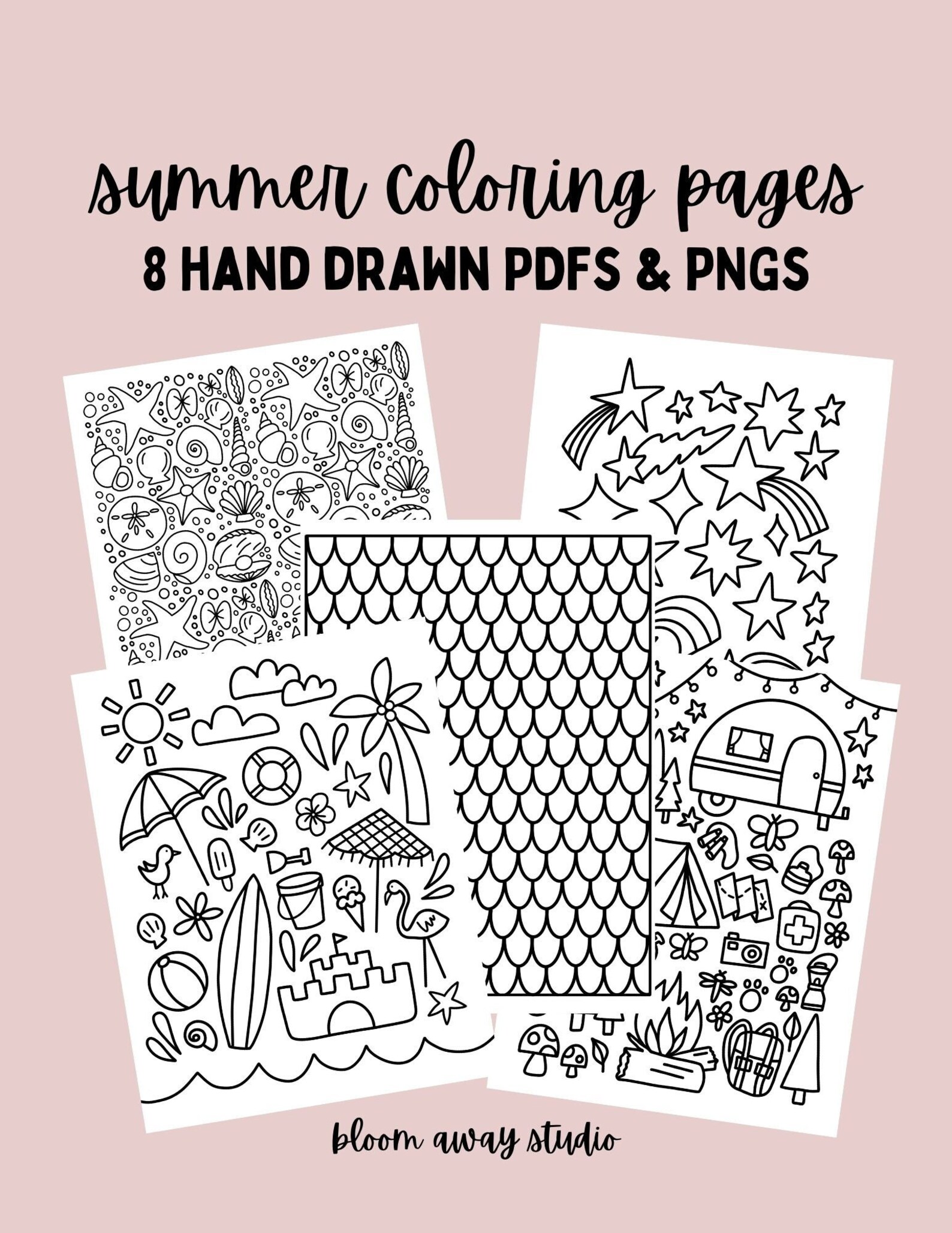 Printable Summer Coloring Pages / Kids Coloring / Coloring Book - Etsy