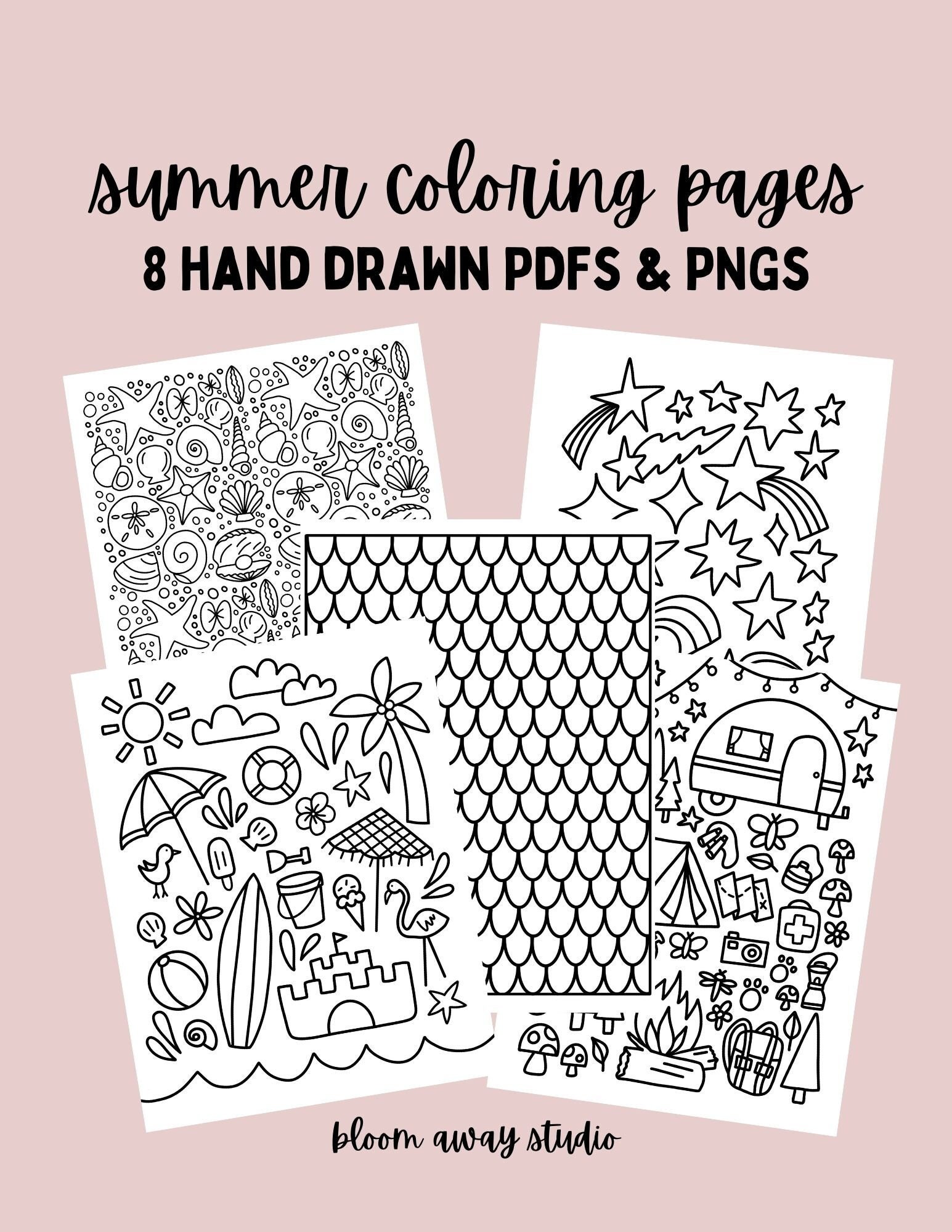 Printable Summer Coloring Pages / Kids Coloring / Coloring Book - Etsy