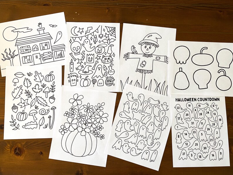 Printable Halloween Coloring Activity Pages / Kids Coloring / Digital ...