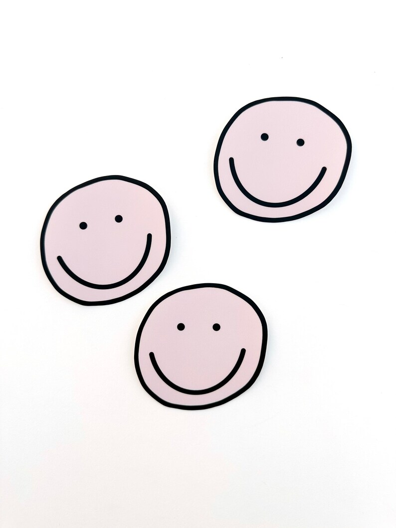 Smiley Face Sticker / Wonky Happy Face Sticker / Waterproof Water ...