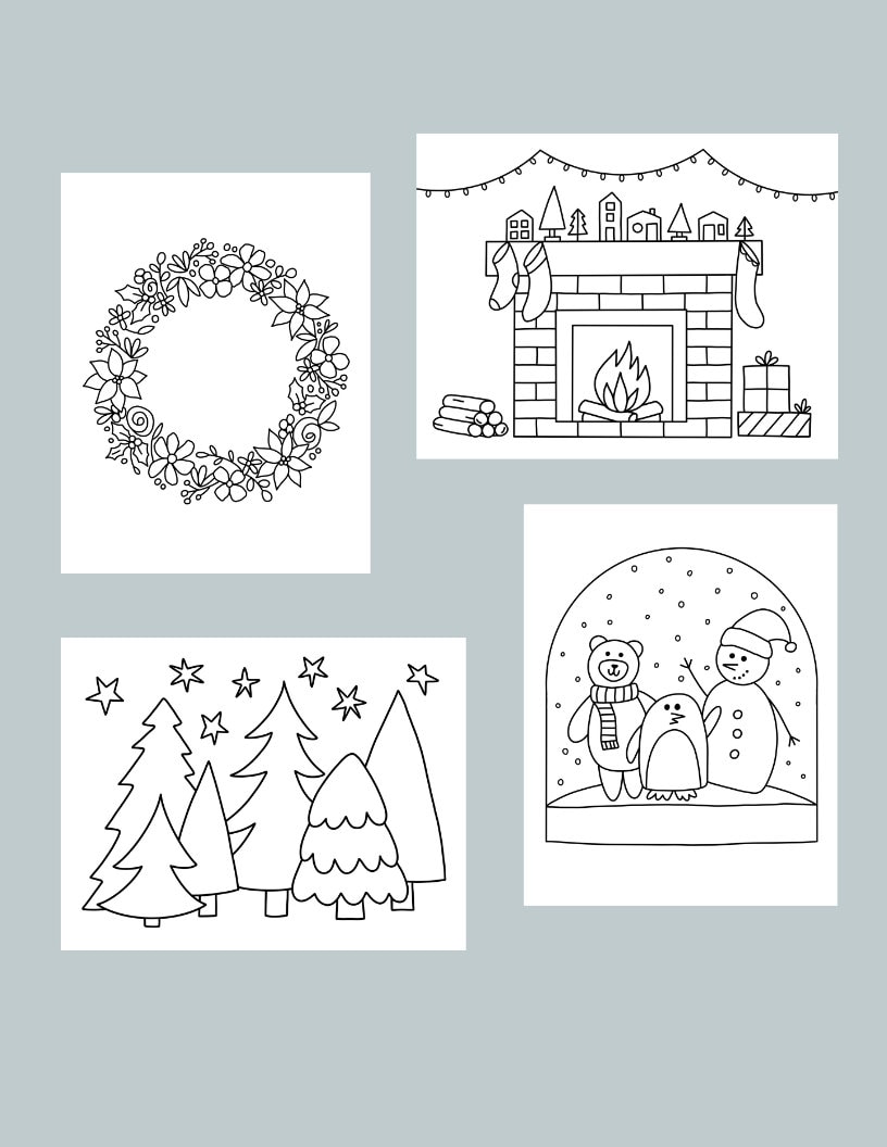 Printable Christmas Coloring Activity Pages / Kids Coloring Sheets ...