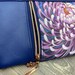 Elegant Blue Kangaroo Leather Clutch /wristlet With Floral Accent Panel ...