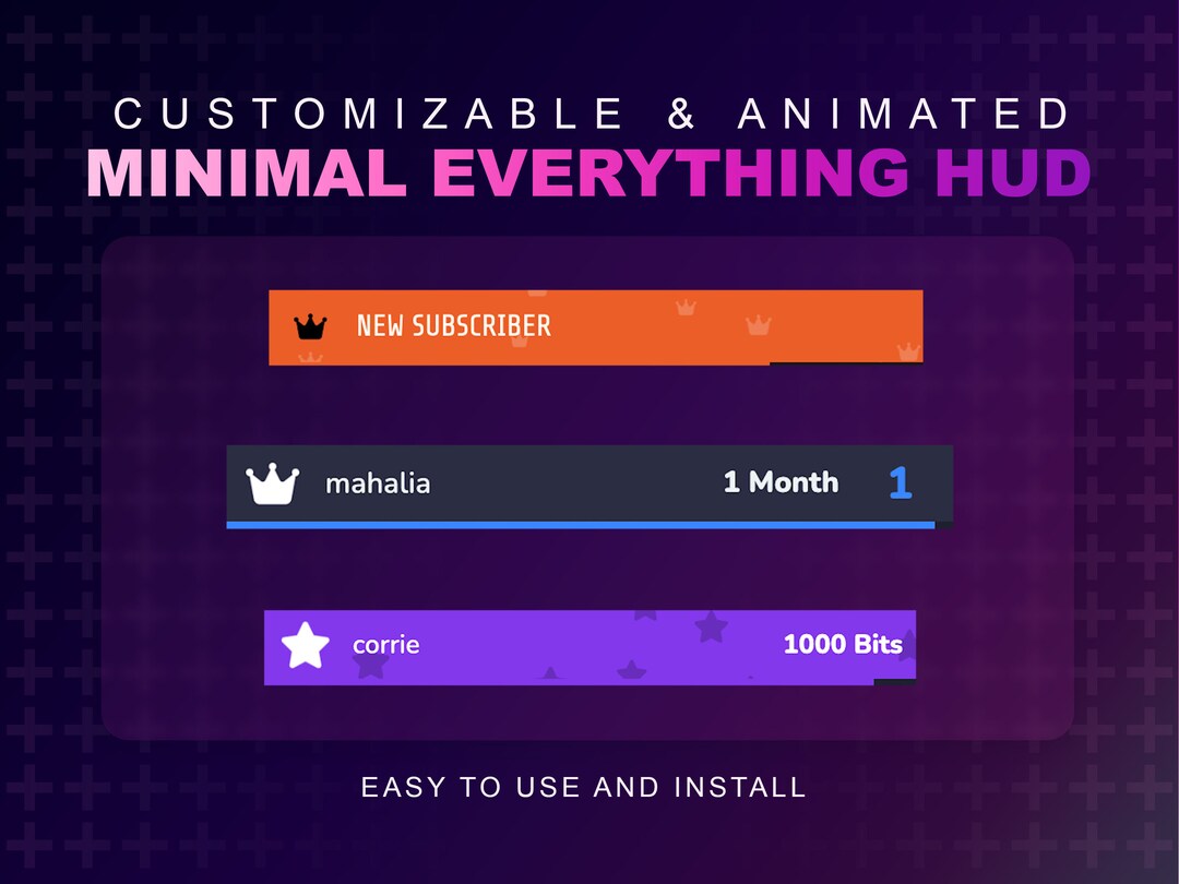 Minimal Everything HUD | Customizable & Animated | Alerts, Recent ...