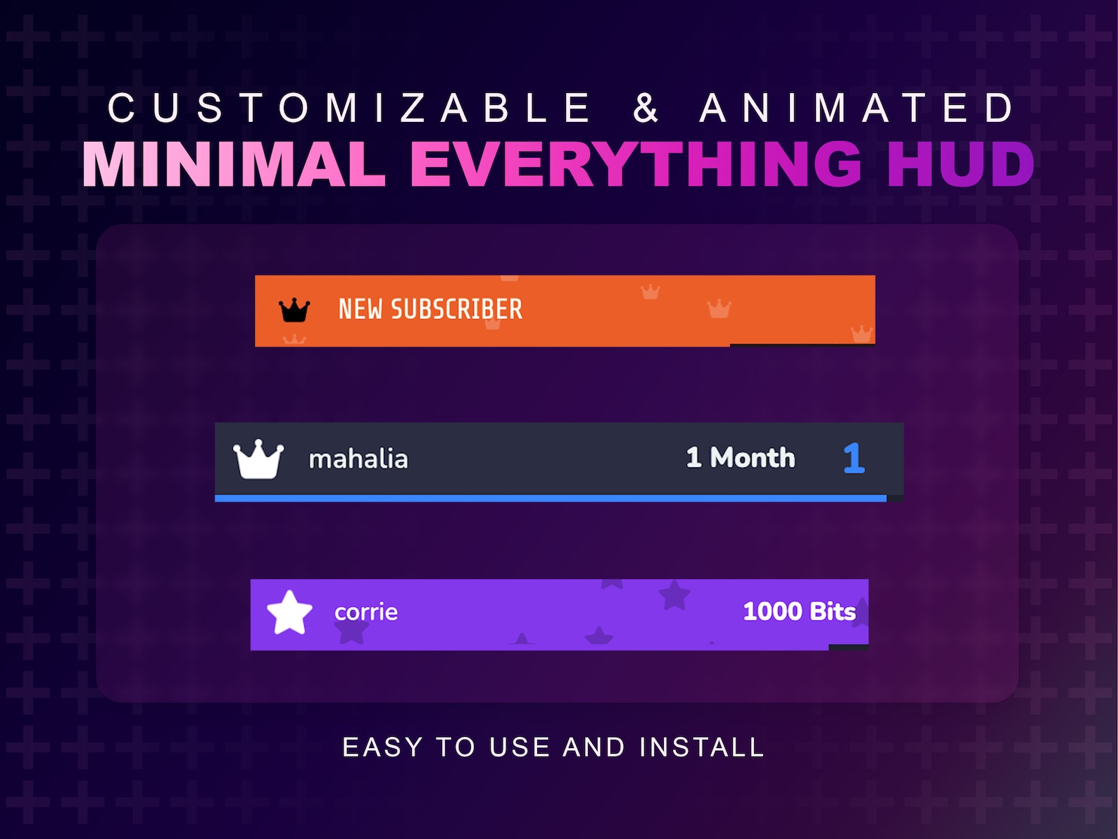 Minimal Everything HUD | Customizable & Animated | Alerts, Recent ...