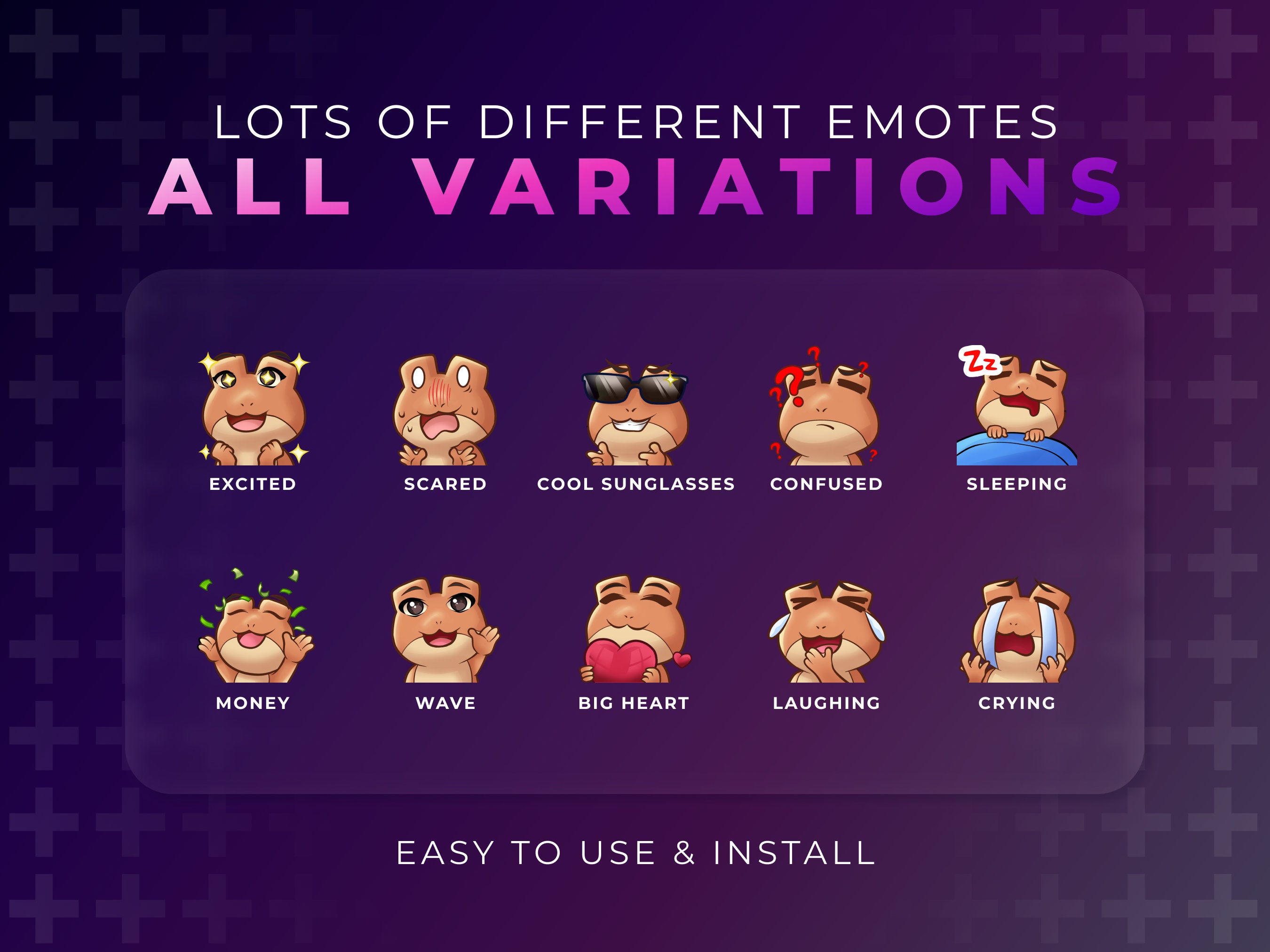 Minecraft Frog Emotes orange Twitch Youtube Kick Ready 10 Different ...