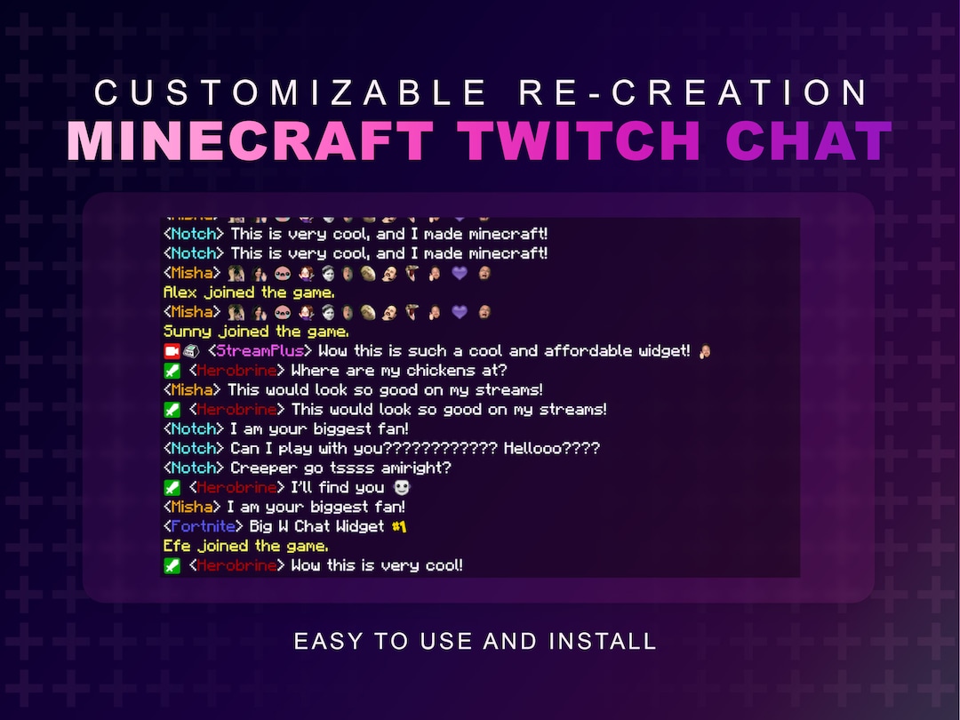 Minecraft Twitch Chat | Perfect for Minecraft Livestreams | Nostalgia ...