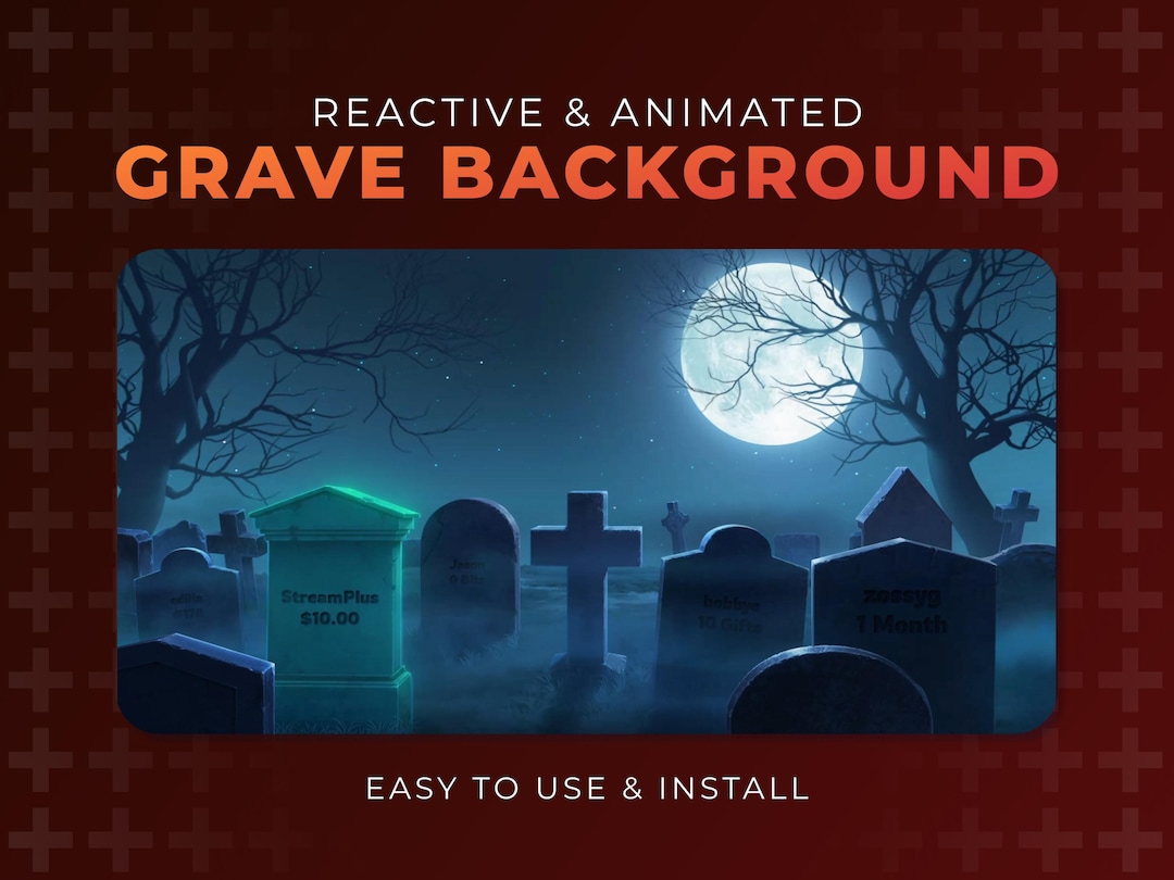 Interactive Grave Background | Vtuber Ready | Twitch Streamelements OBS ...