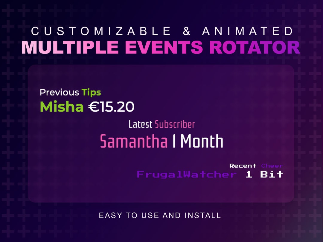 Minimal Multiple Events Rotator | Display Recent Information | Streaming Twitch Aesthetic ...