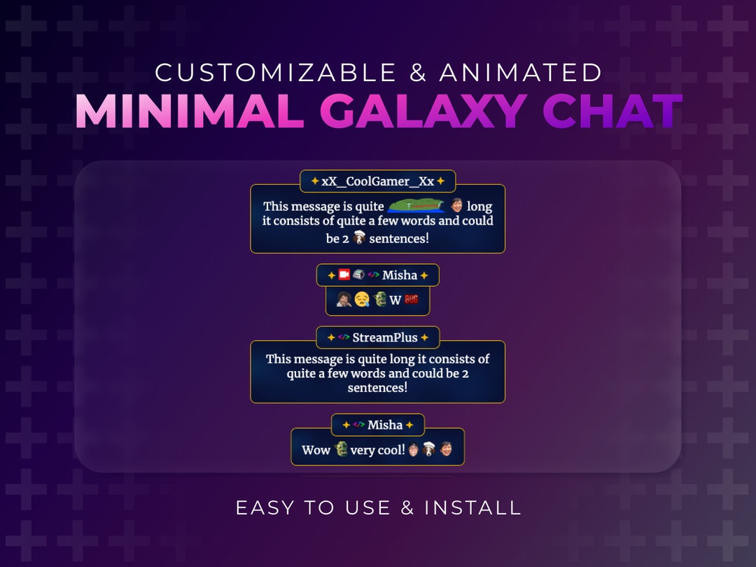 Simple Galaxy Chat | Perfect for Vtuber Livestream | Cute Golden Design ...