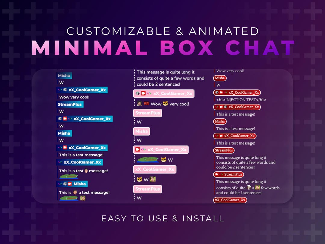 Minimal Box Chat | Gradient Design | Very Customizable | Twitch ...