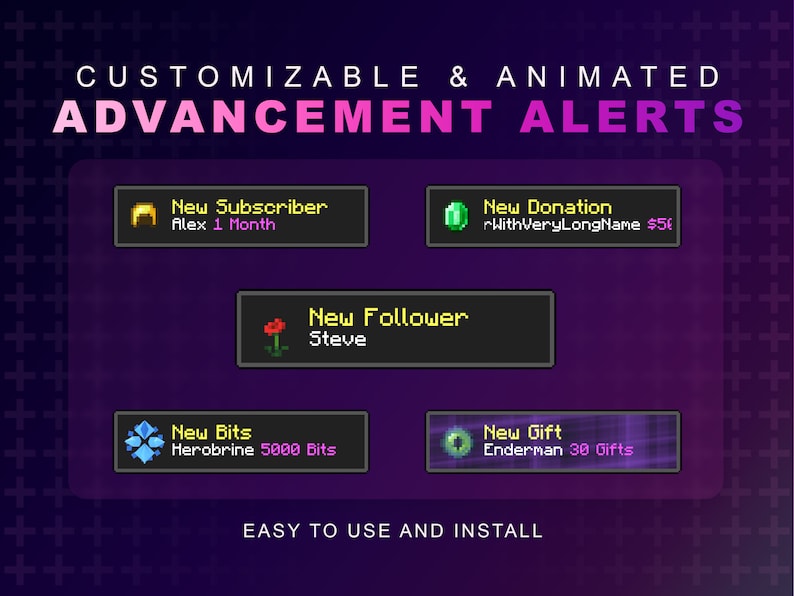 Minecraft Advancement Alerts | Animated & Customizable | Twitch ...