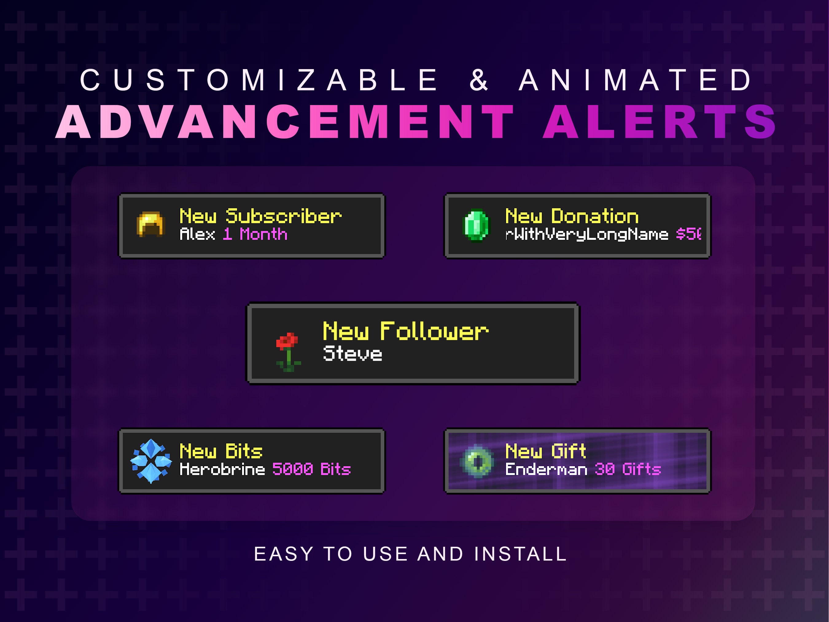 Minecraft Advancement Alerts | Animated & Customizable | Twitch ...