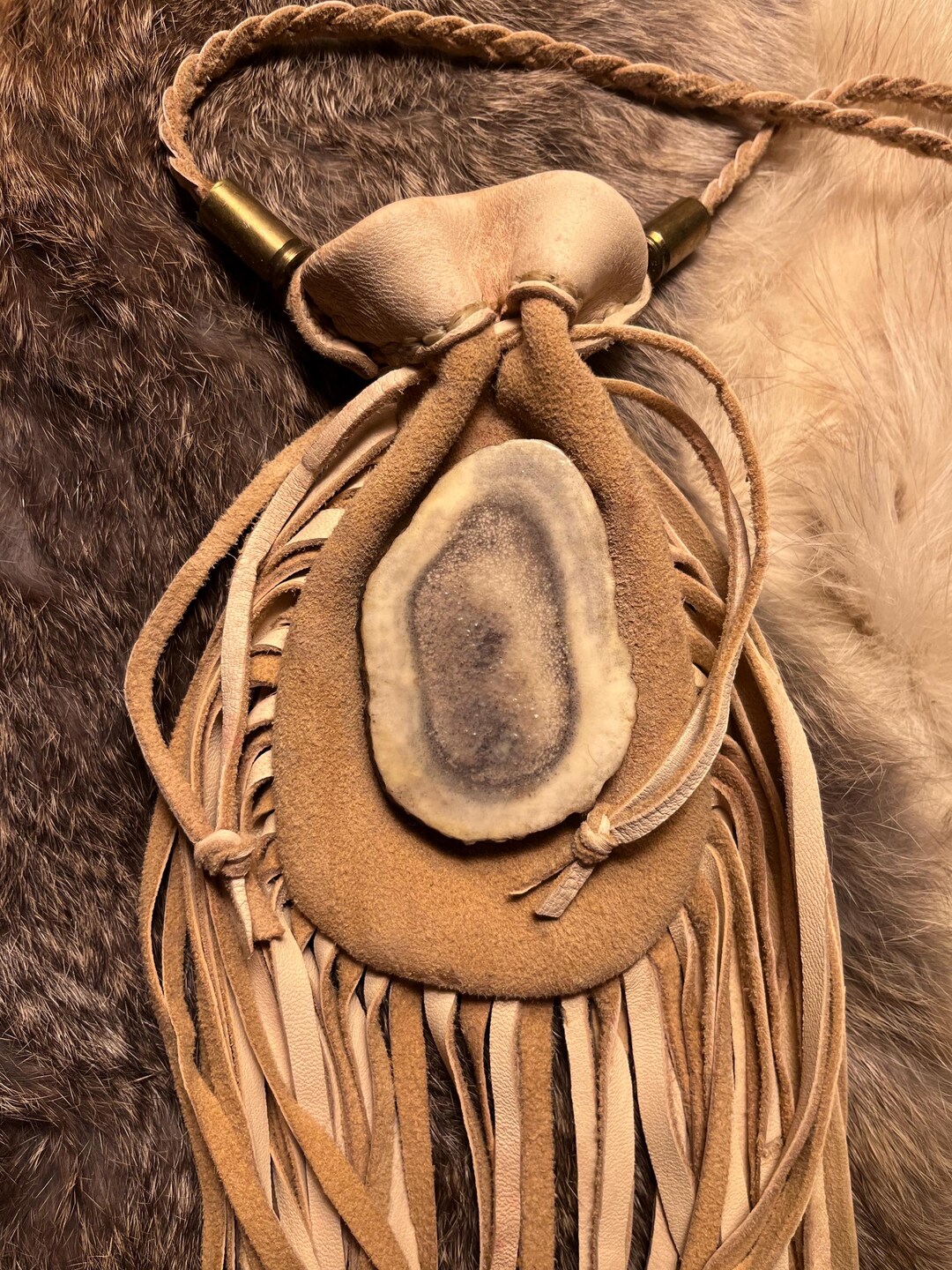 Buckskin Drawstring Pouch With Antler Medallion - Etsy