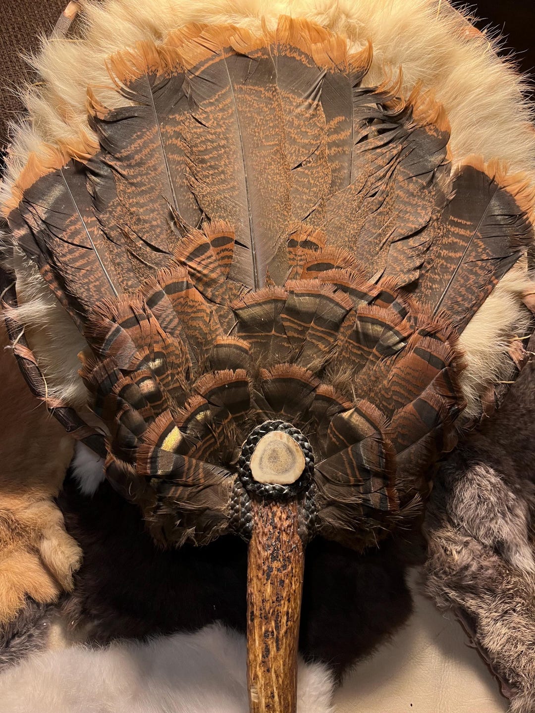 Large Turkey Tail and Elk Antler Fan - Etsy