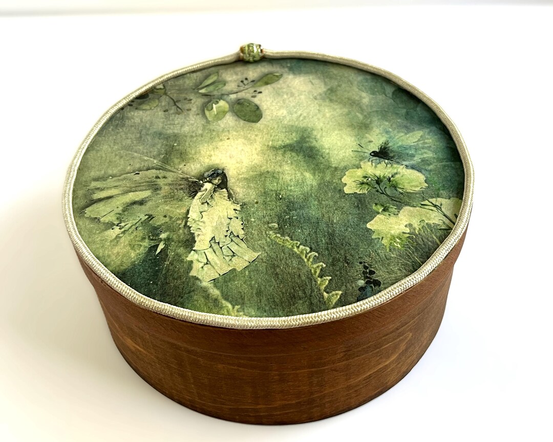 Round Altar or Keepsake Box Made From Repurposed Cheese Box With ...