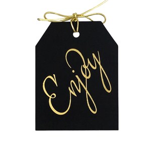 Enjoy Gift Tags – Party Favors – Gold Foil – Set of 10 With Ties - Etsy