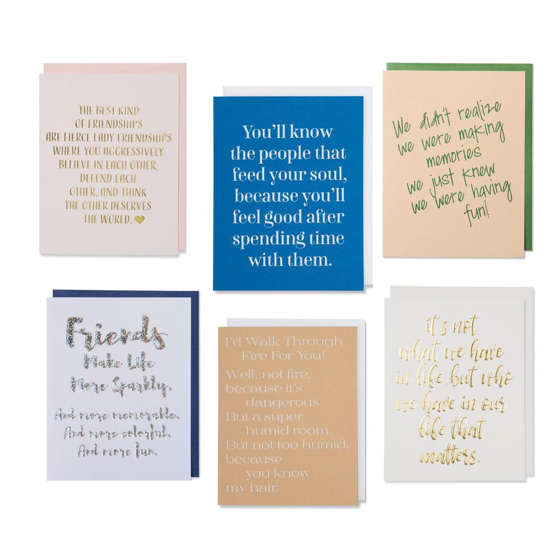 Friendship Card Set, Card Bundle, Best Selling Friendship Set of 6 ...