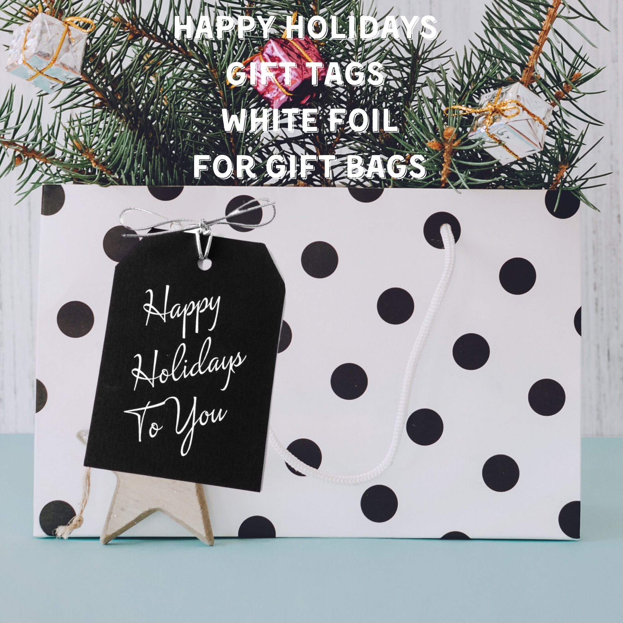 Happy Holiday Tags Christmas Gift Tag and Ties for Boxes - Etsy