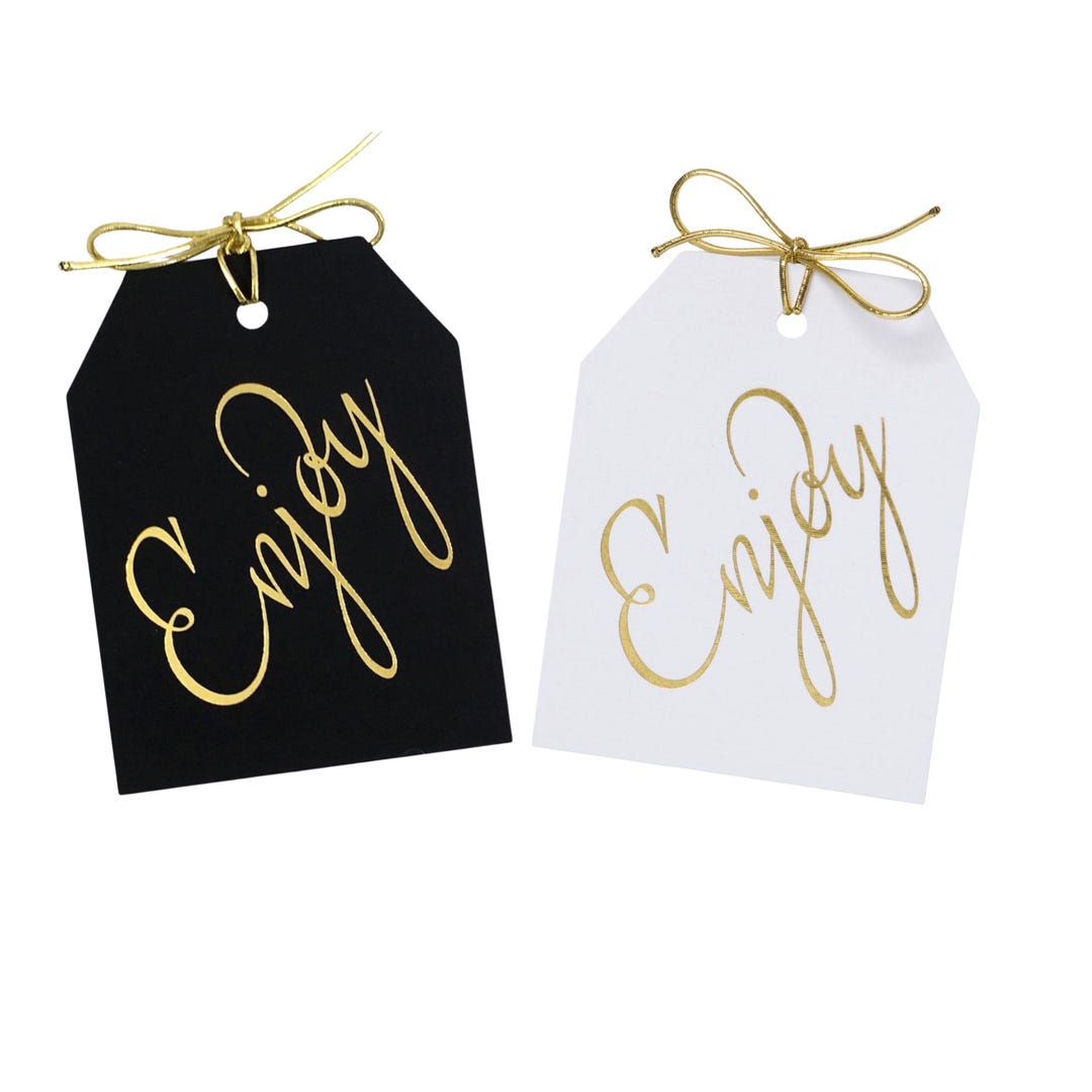 Gold Foil Enjoy Gift Tags: Elegant Party Favors, Set of 10 - Etsy