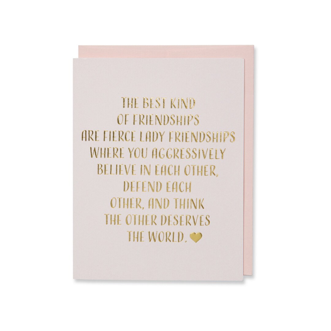 Friendship Card: Fierce Women Empowering Quote, Gold Foil Letterpress ...