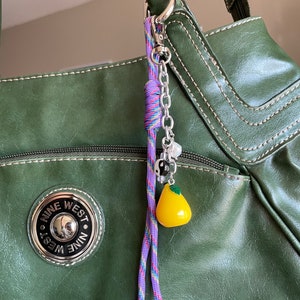 Pear Fruit & Rope Bag Charm Keychain - Etsy