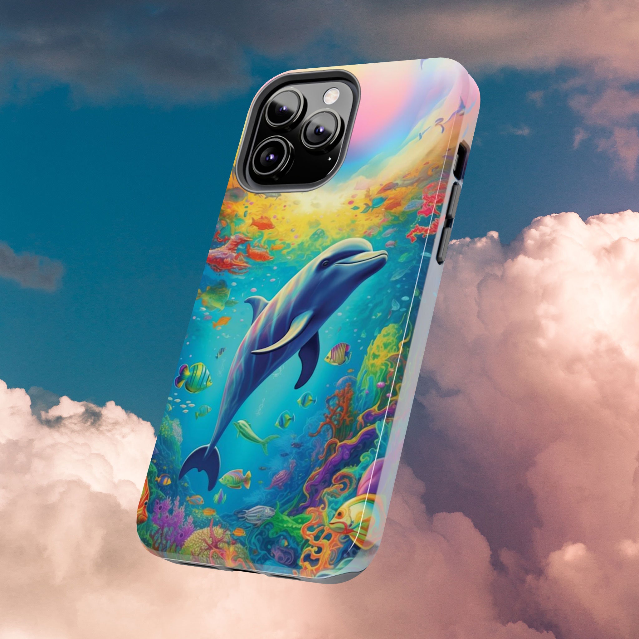 Rainbow Dolphin Y2K Aesthetic iPhone Case Tough Phone Cases - Etsy