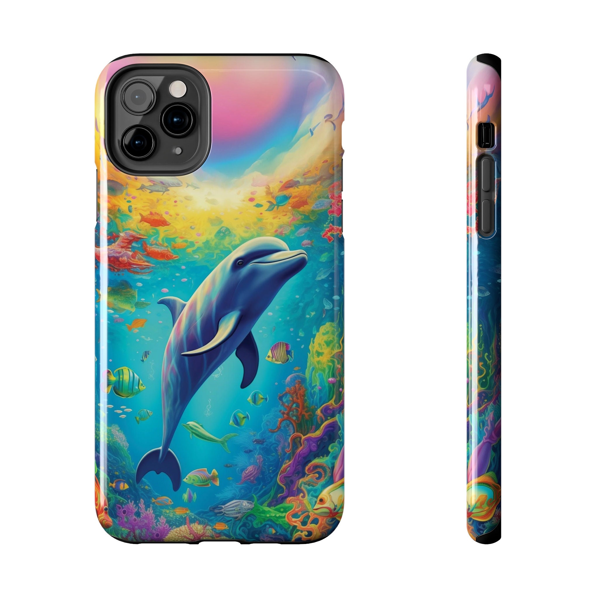 Rainbow Dolphin Y2K Aesthetic iPhone Case Tough Phone Cases - Etsy