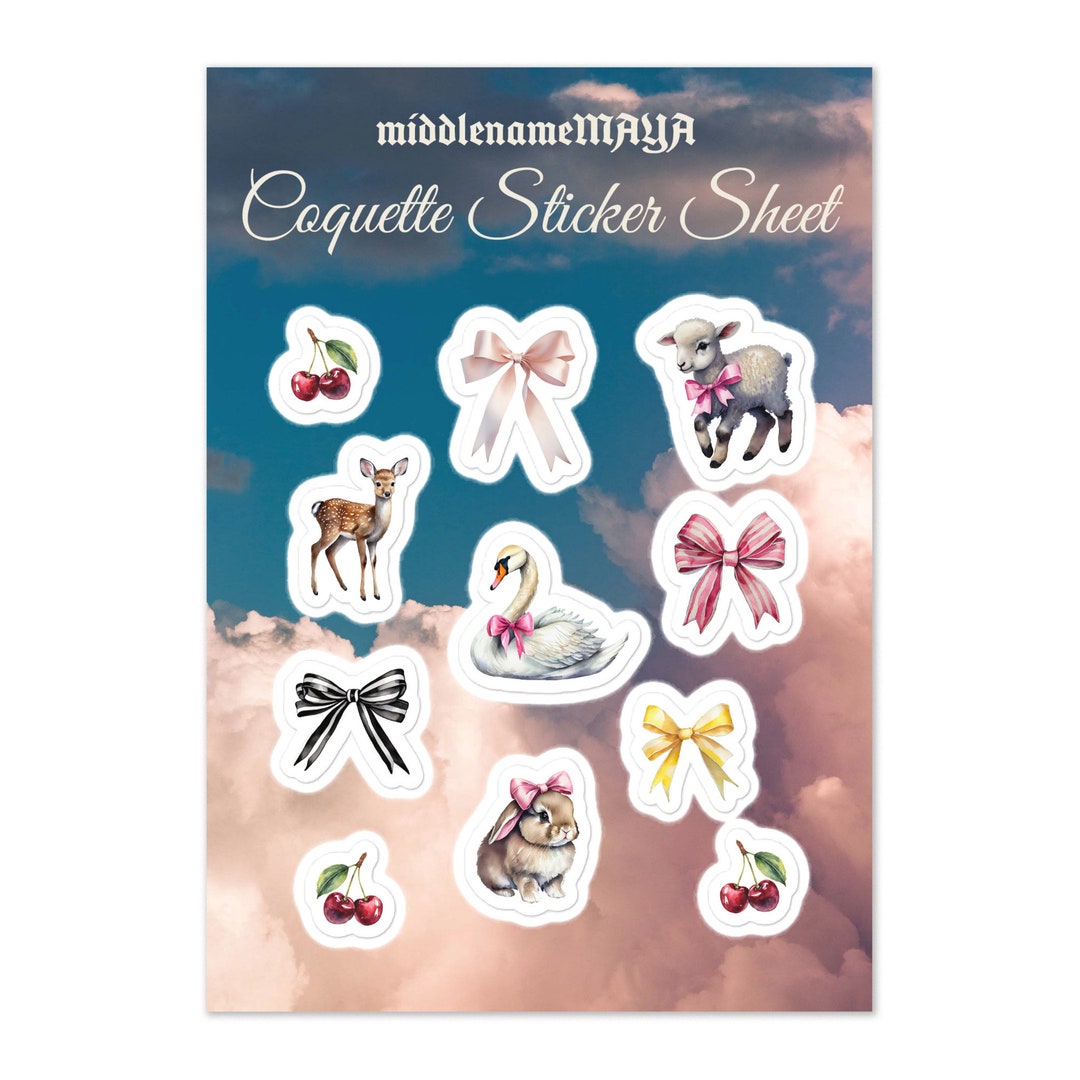 Coquette Sticker Sheet No.1 - Etsy UK