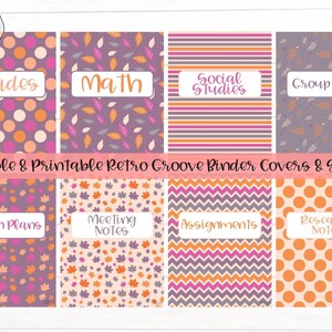 Editable Vibrant Fall Binder Covers and Spines - Canva Template - 8 ...