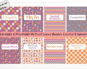 Editable Pastel Halloween Binder Covers and Spines Canva Template 8 ...