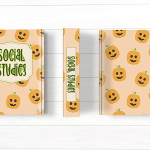 Editable Pastel Halloween Binder Covers and Spines - Canva Template - 8 ...
