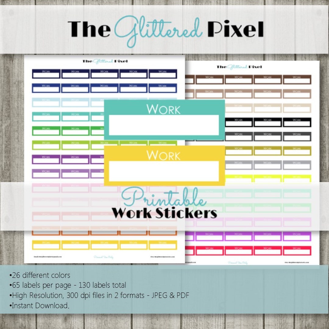 Printable Planner Stickers - Erin Condren Planner Stickers - Work ...