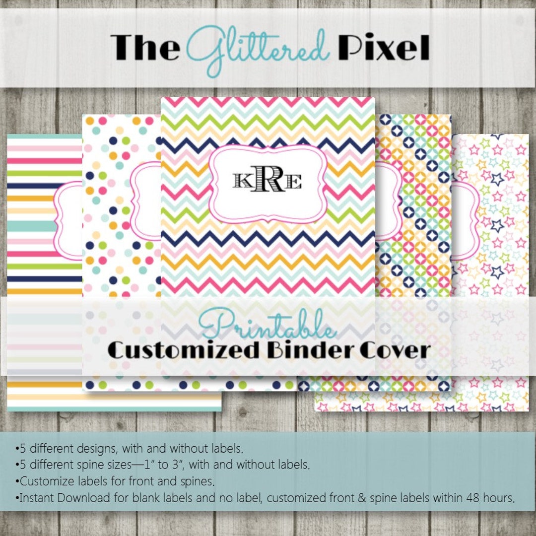 Printable Binder Covers - Bright Collection - Chevron / Quatrefoil ...