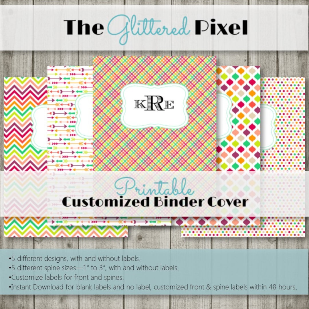 Printable Binder Covers - Neon Collection - Neon Teal / Neon Yellow ...