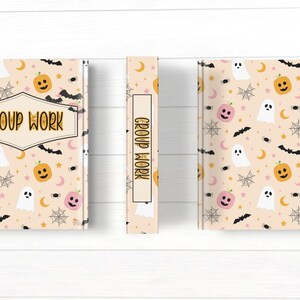 Editable Pastel Halloween Binder Covers and Spines - Canva Template - 8 ...
