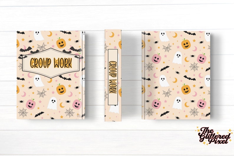 Editable Pastel Halloween Binder Covers and Spines - Canva Template - 8 ...